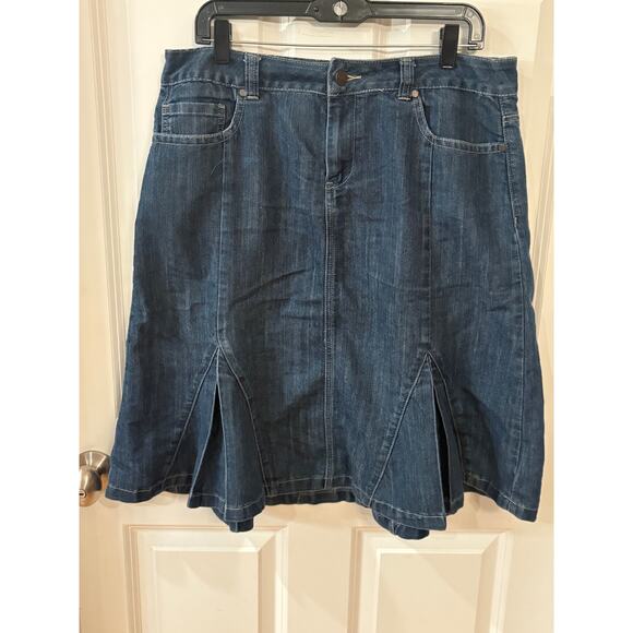 Cato | Skirts | Cato Denim Skirt With Pleated Hem | Poshmark